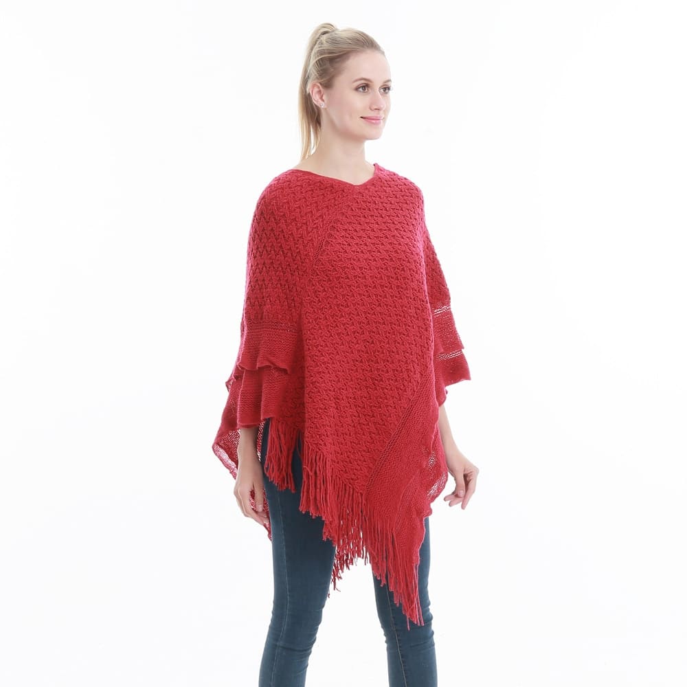 Red Poncho | Poncho-Boutique